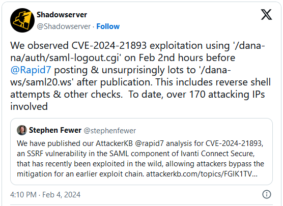 Newest Ivanti SSRF zero-day now under mass exploitation Newest Ivanti SSRF zero-day now under mass exploitation